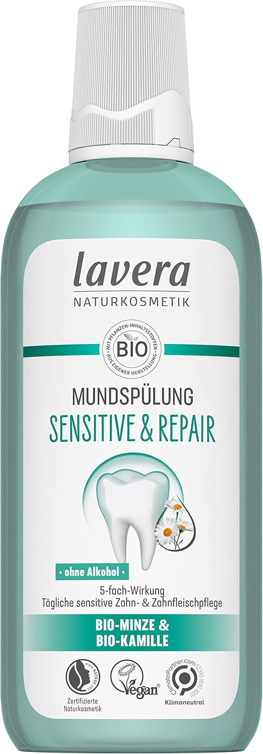 lavera Mundspülung Sensitive & Repair - Alkoholfrei - mit Fluorid - Bio ...