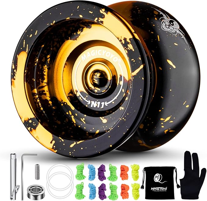 Amazon.com: Dual Purpose Yoyo - N11 Black Golden Responsive Yoyo ...