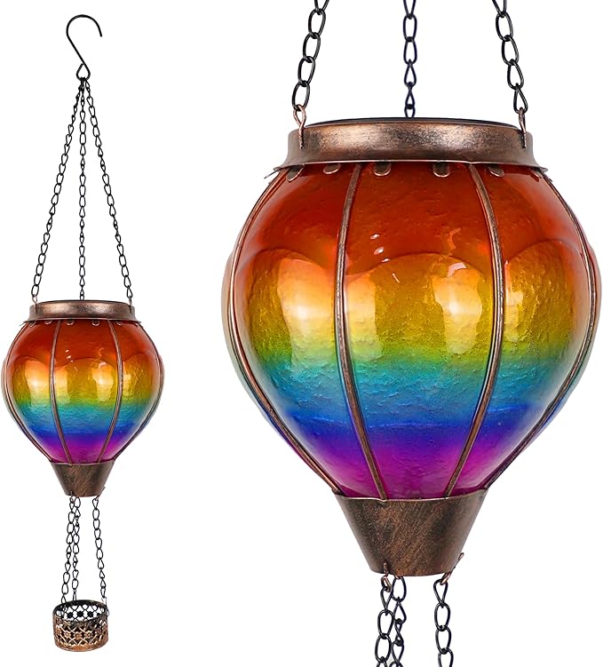 Amazon.com: Hot Air Balloon Solar Lantern - Solar Hot Air Balloon Lamp ...
