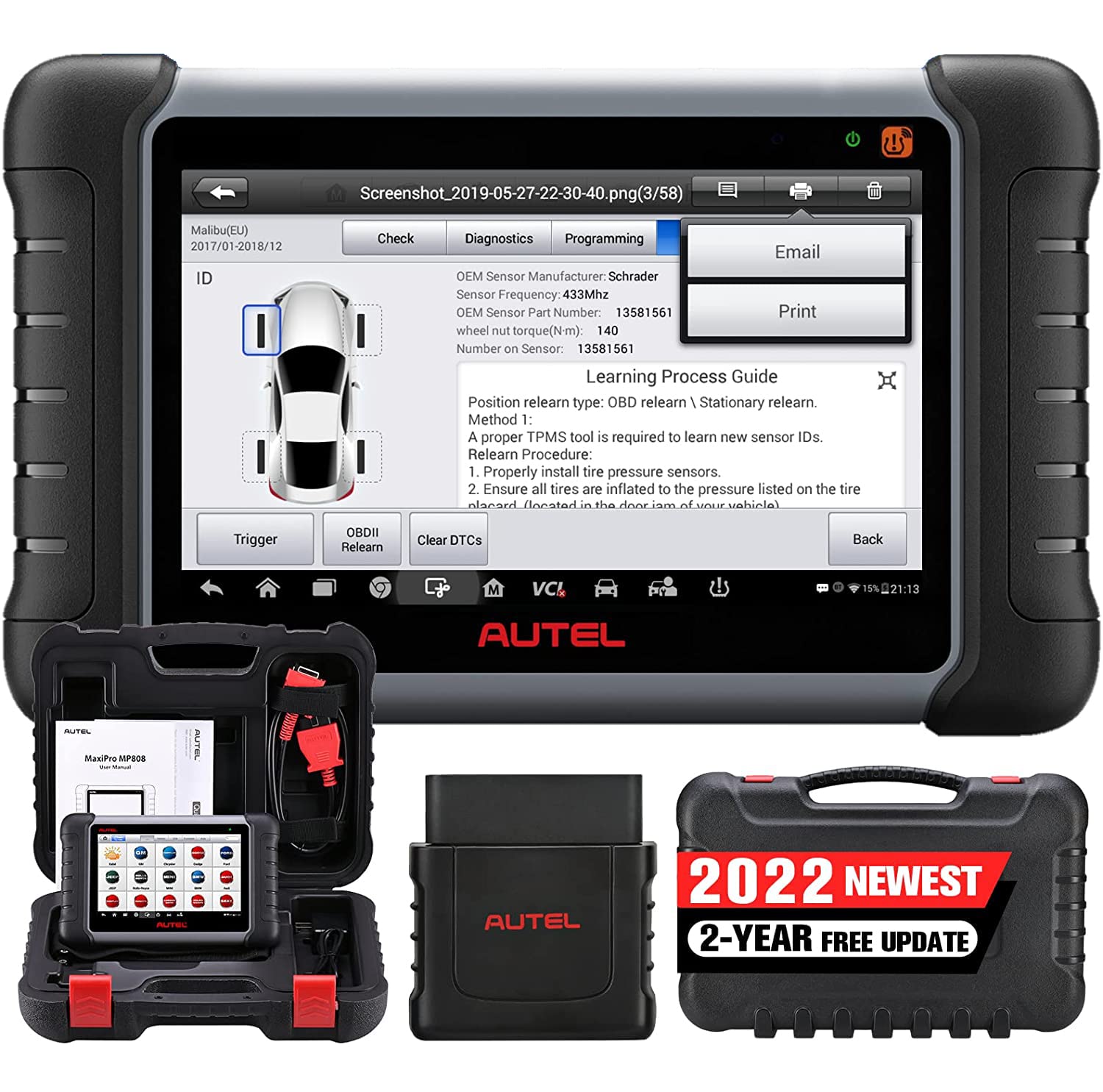 Buy Autel MaxiPRO MP808S-TS Scanner, 2023 Upgrade of MK808TS/MP808TS, 2 ...