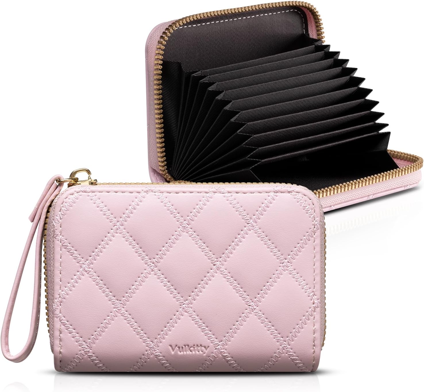 Amazon.com: Vulkitty RFID Credit Card Holder Womens Card Case Leather ...