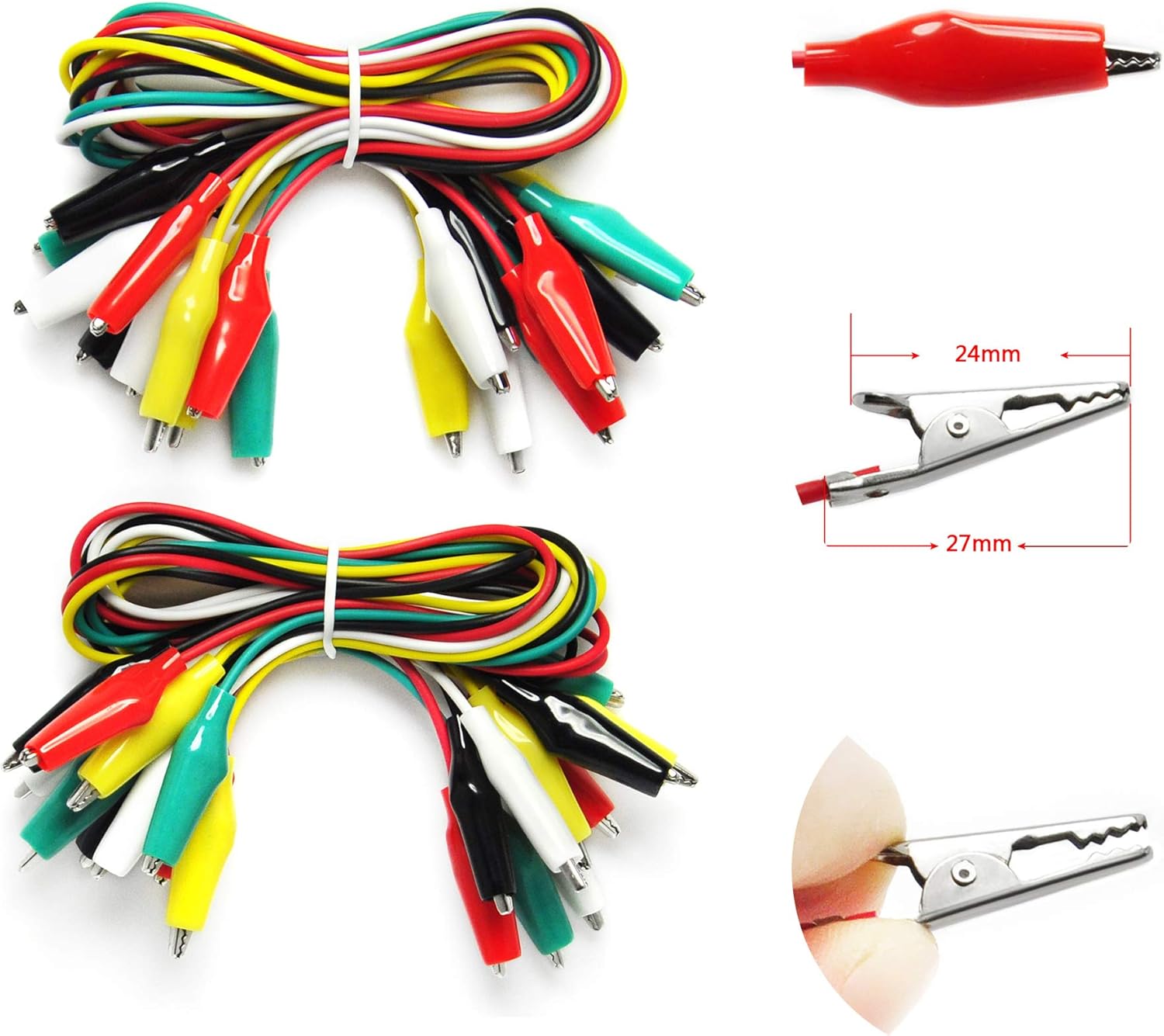 Gikfun Test Leads with Alligator Clips, Insulated Test Cable Double ...