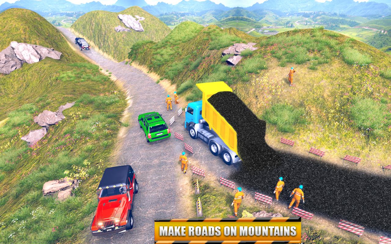 Uphill Road Builder Construction Game: Crane Driving Excavator City Building Simulator - App on ...