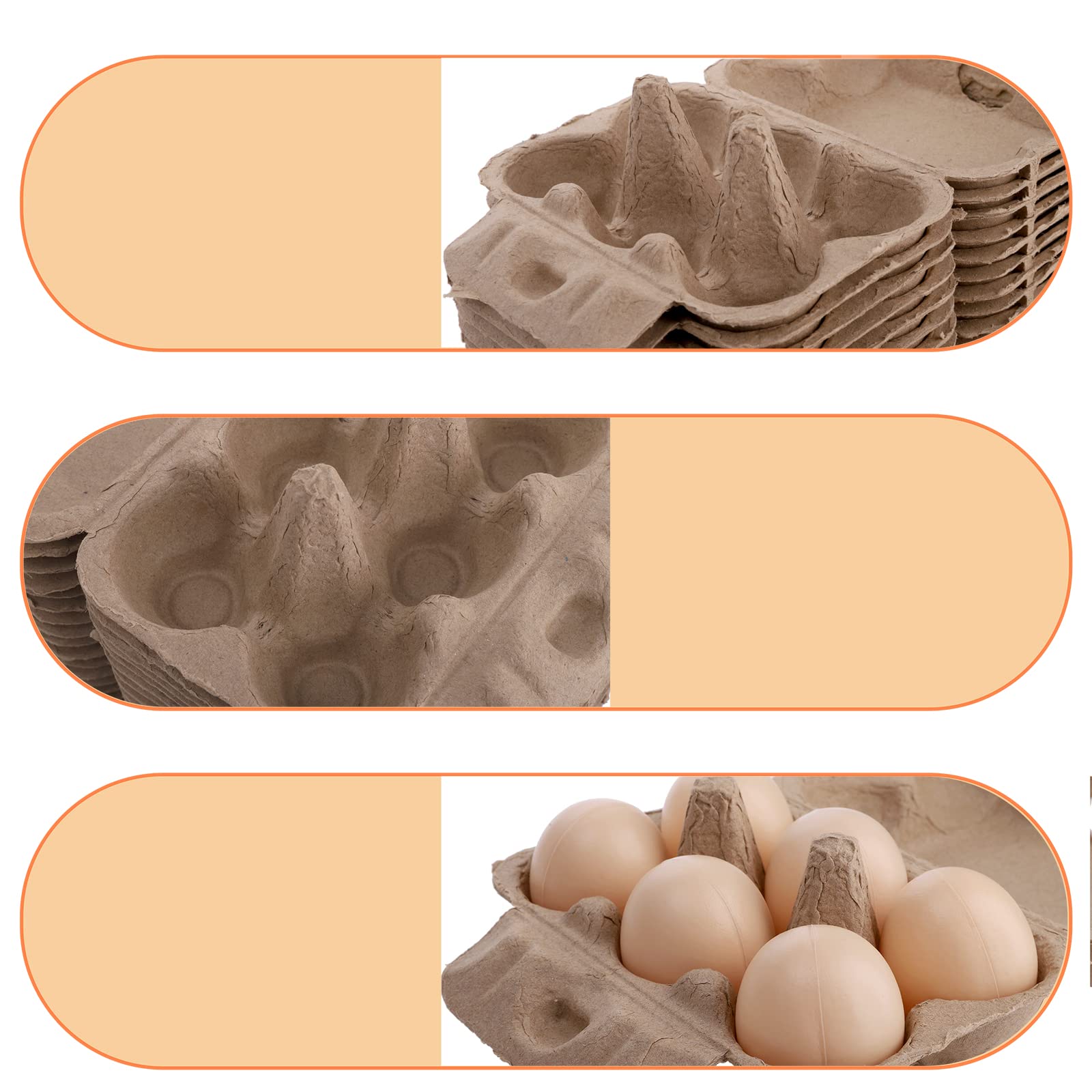 Blank Egg Cartons Bulk Lawei 20 Pack Empty Egg Cartons - 6 Cell Pulp ...