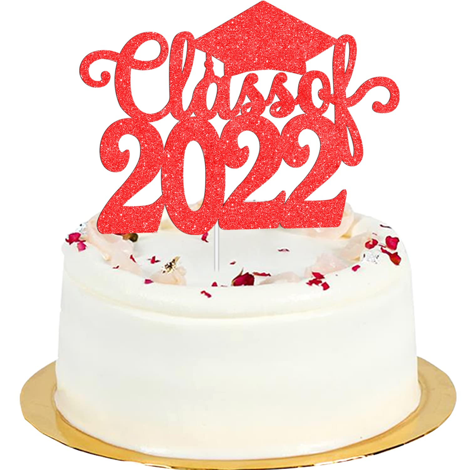 Buy Glitter Red Class Of 2022 Cake Topper - Graduation Party Decoration ...