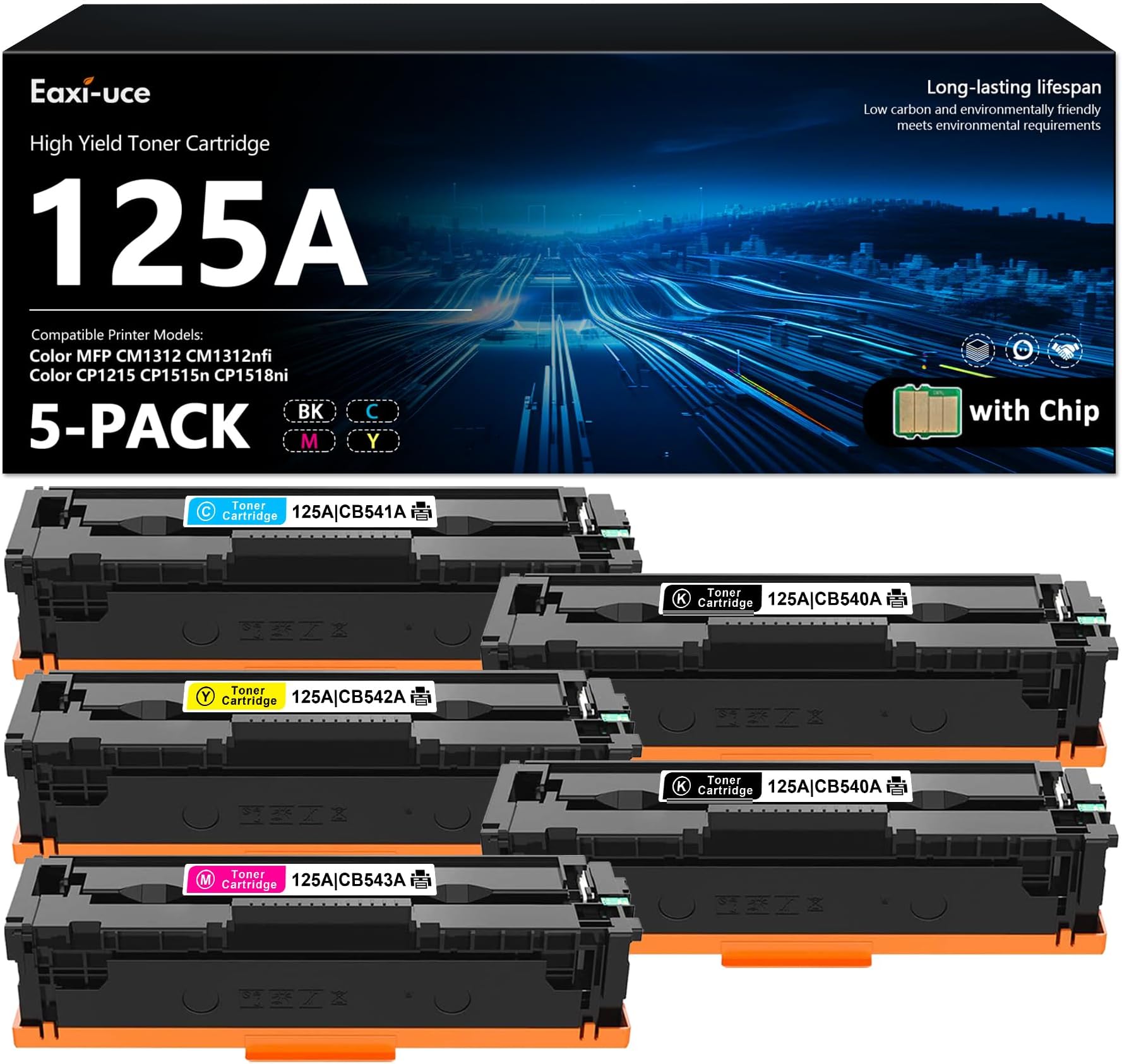 Amazon.com: 304A 2Black, Cyan, Magenta, Yellow Toner Cartridge(5-Pack) | Replacement for HP 304A ...