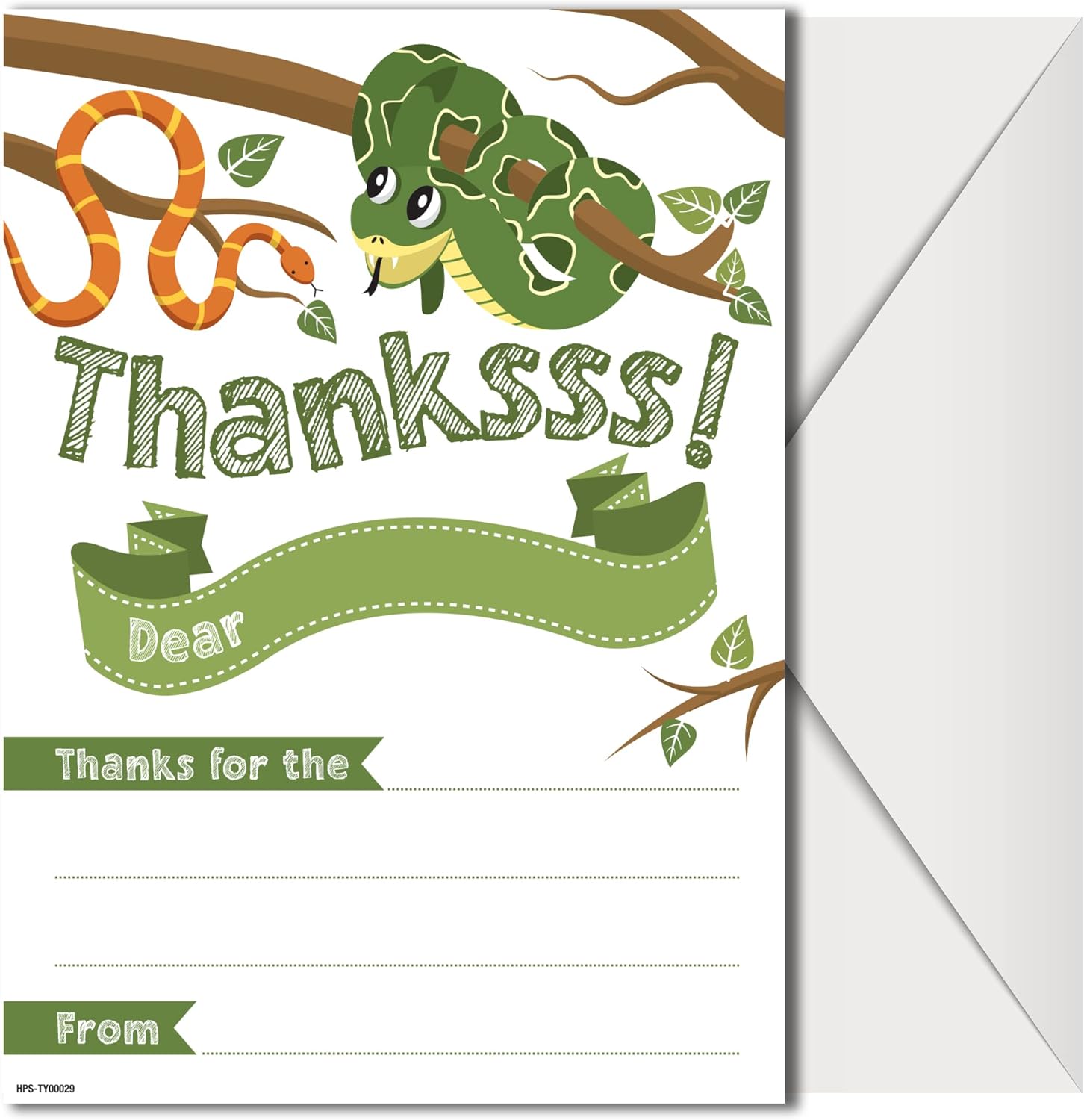 Amazon.com : Snake Birthday Thank You Cards with Envelopes - (Pack of ...