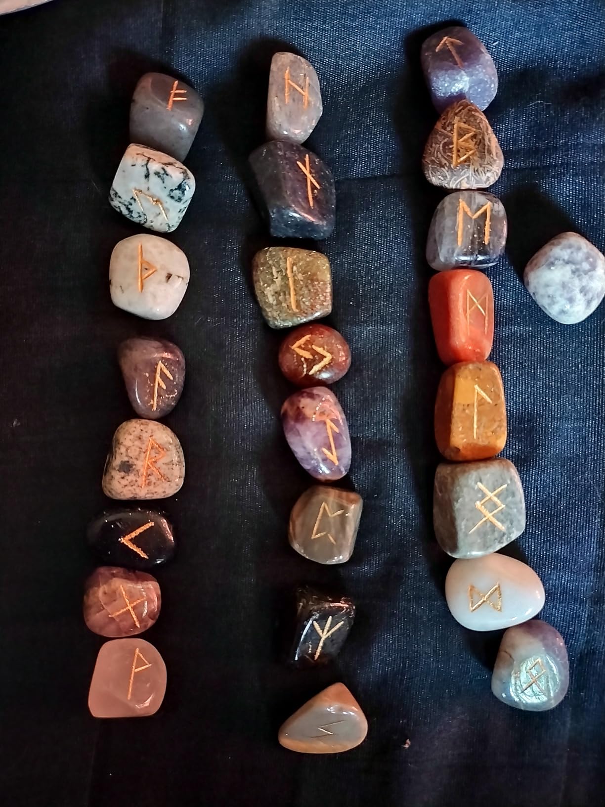Natural Multi Stone Rune Set Reiki Set Symbols Healing Crystal Runes 25 ...