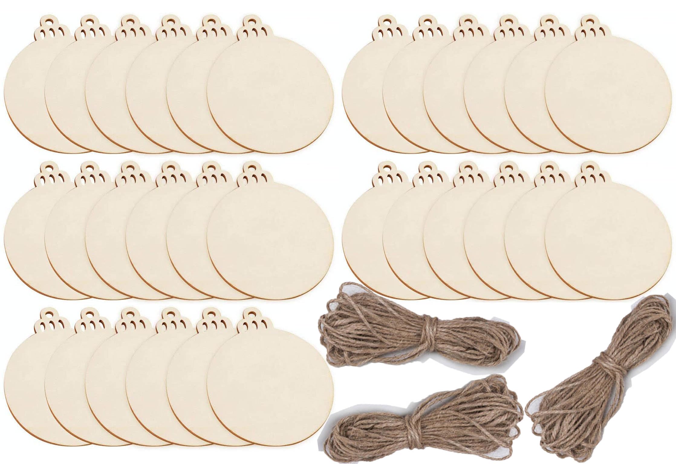Amazon.com: 30pcs Large Round Wooden Discs with Holes,4.7*4" Unfinished ...
