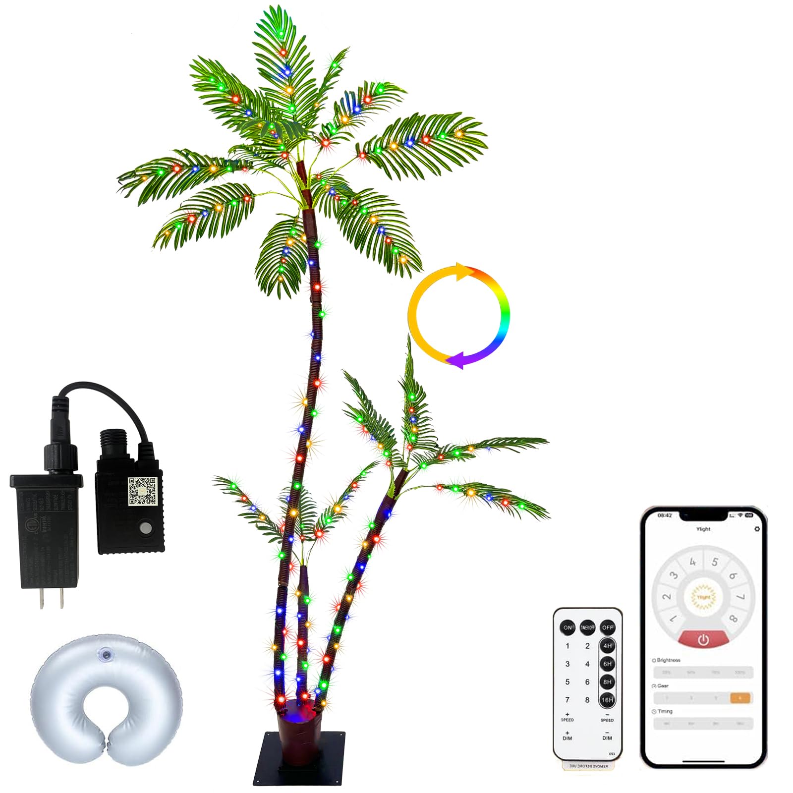 Amazon.com: SOSHOT 6FT Lighted Artificial Palm Tree with Three Trunks ...