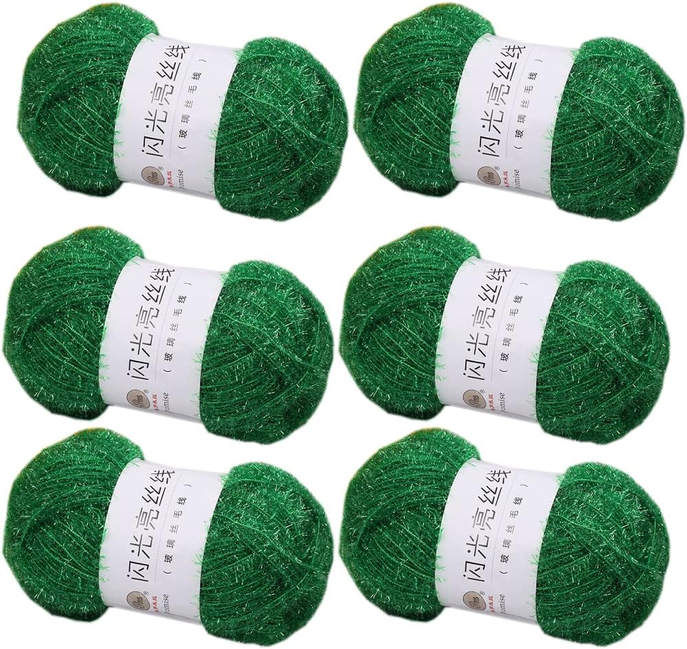 Amazon.com: 6 Skeins Shiny Dishcloths Yarn, 100% Polyester Glass Silk ...