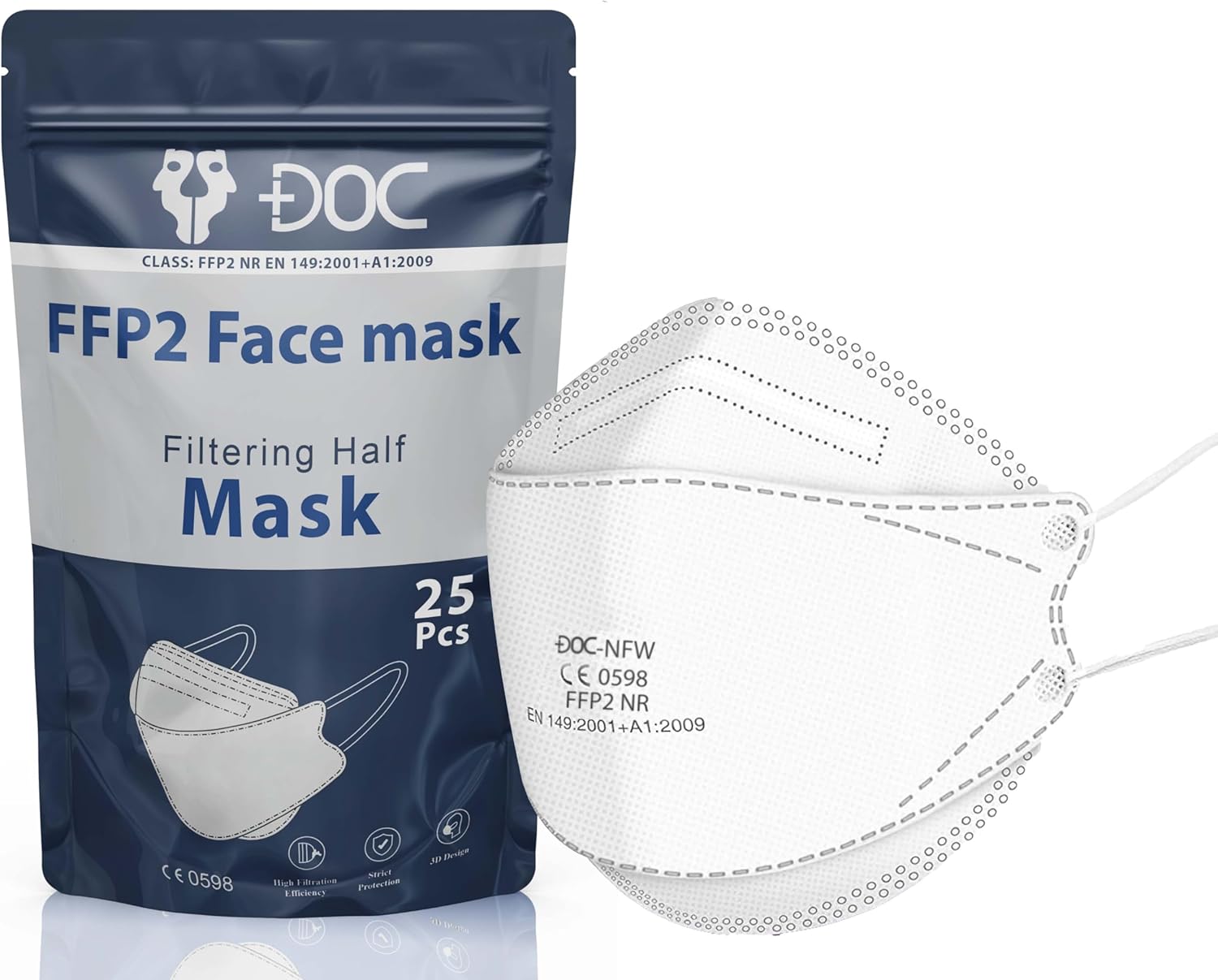 FFP2 Mask Pack of 20 - Hand Checked For Quality - 5 Layered Webbing ...
