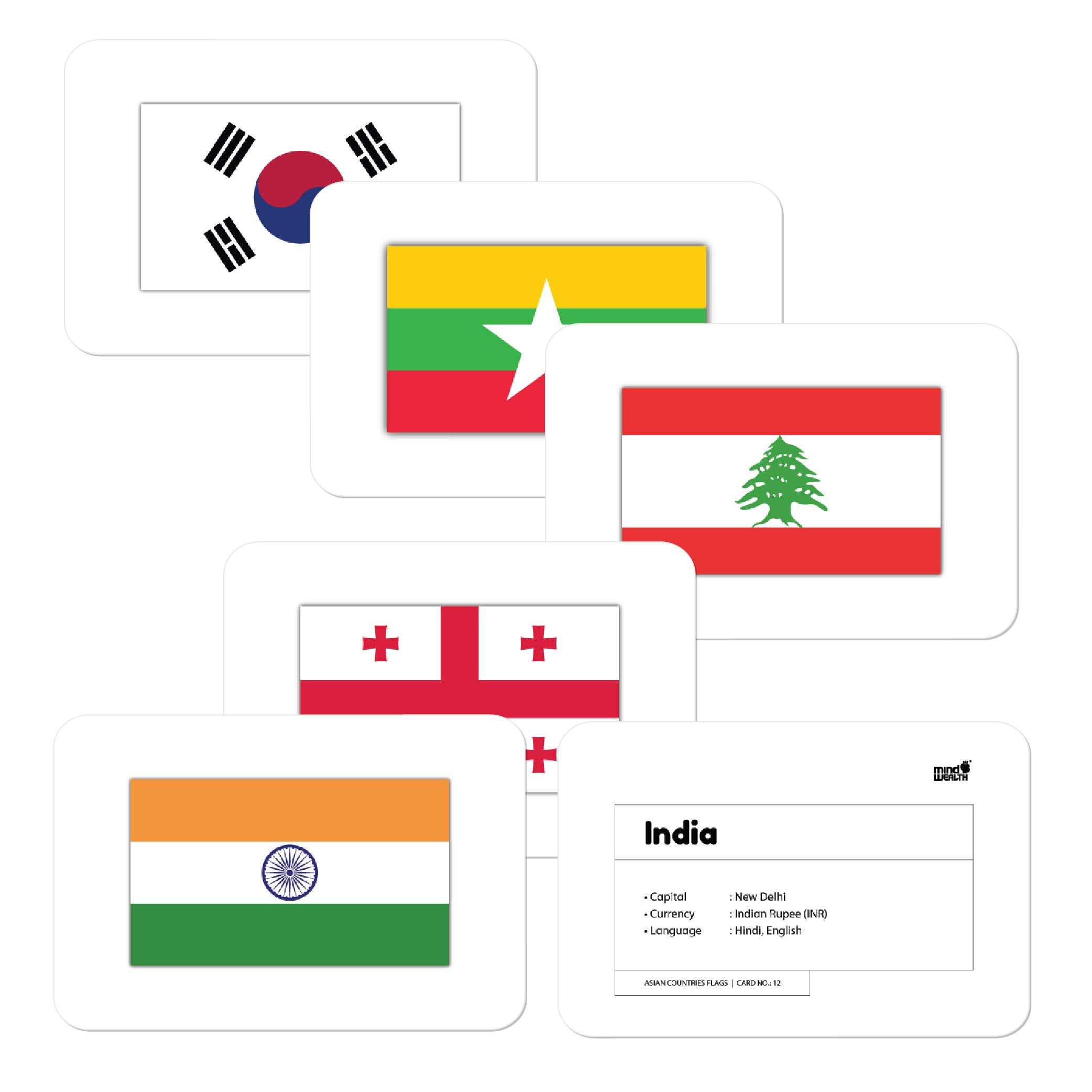 Buy Krazy Educational World Countries Flags Flash Cards of 195 ...
