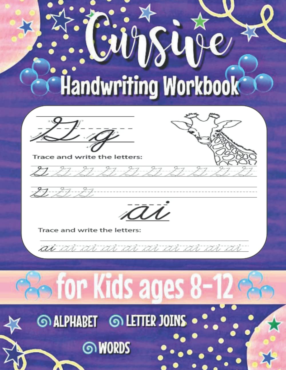 Buy Cursive Handwriting Workbook for Kids ages 8-12: Cursive letter Tracing Activity Book.Upper ...