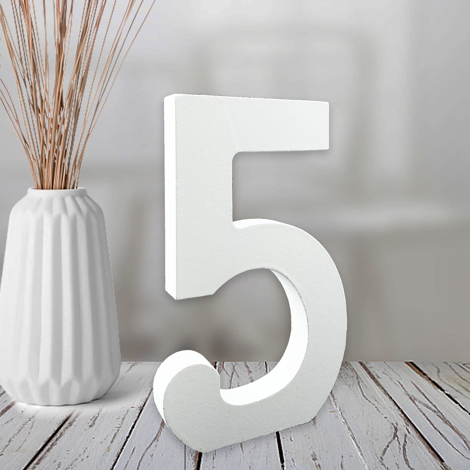 Snapklik.com : AOCEAN 4 Inch White Wood Numbers Unfinished Wood Numbers ...