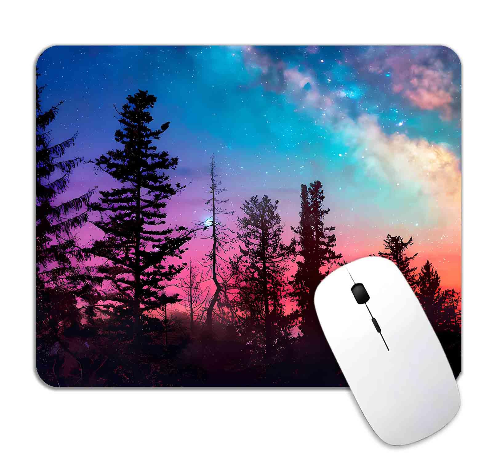 Amazon.com: LTHAOGUO Forest Scene Mouse Pad, Fog Sunset Rectangular ...