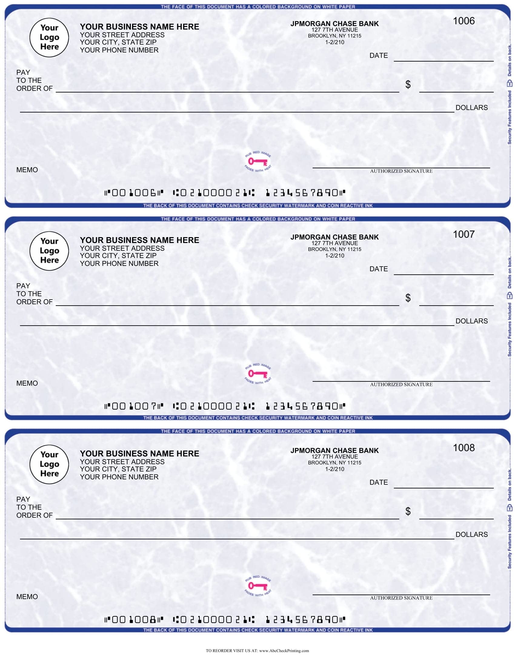 Custom Business Checks ABC Business Checks – 3-Per-Page, QuickBooks ...