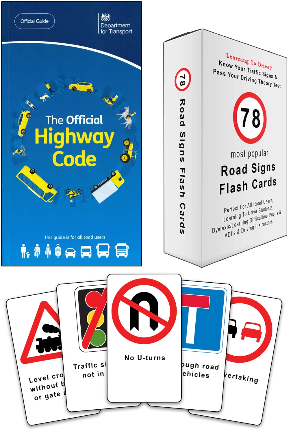 The Highway Code Book + 78 Road Signs Flash Cards - Know Your Traffic ...