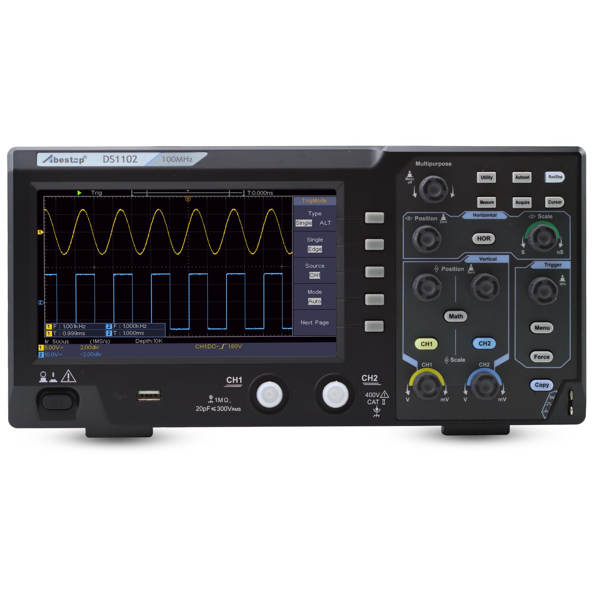 Snapklik.com : Abestop 100MHz Oscilloscope Desktop Storage Oscilloscope ...