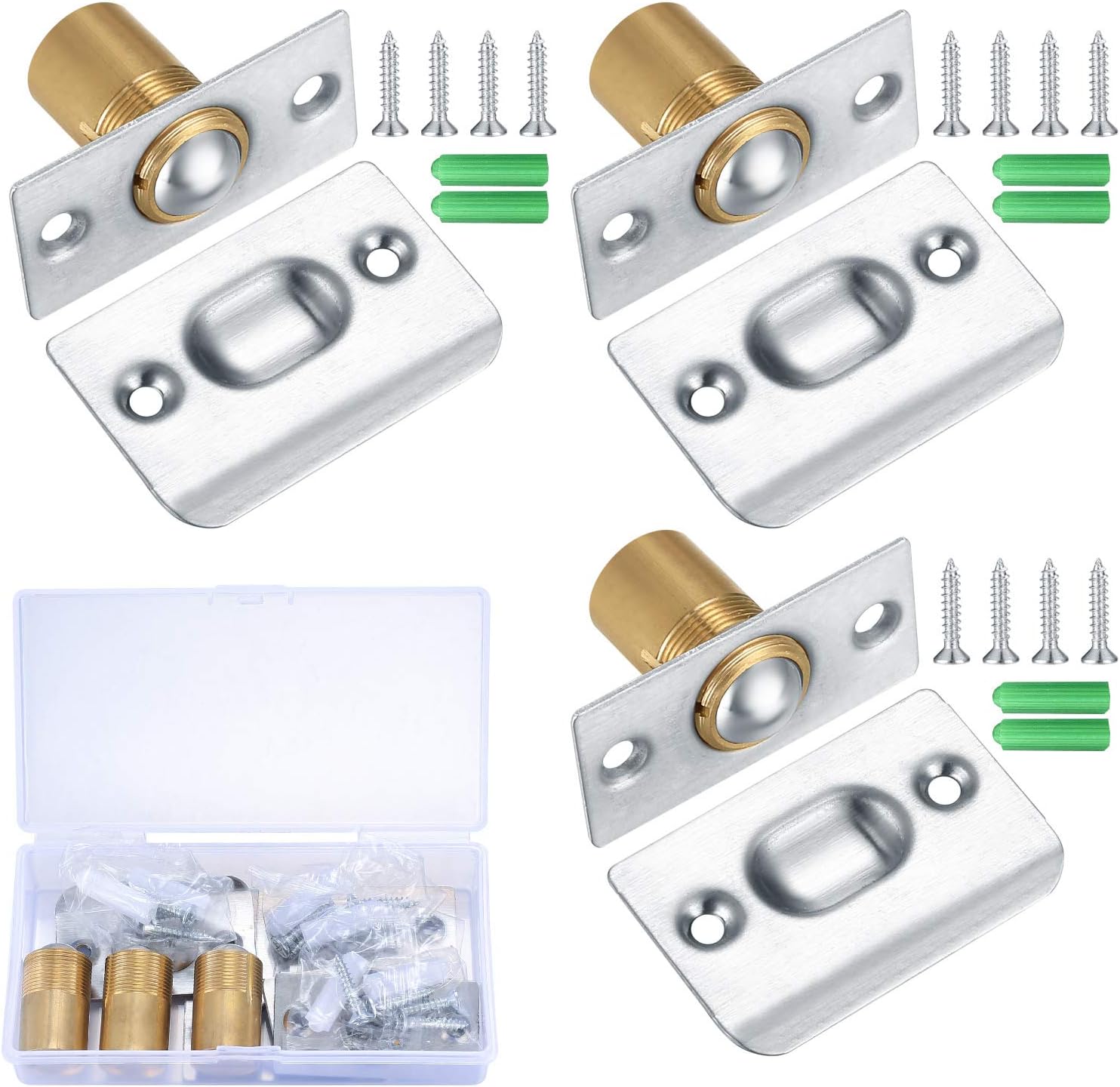 1 x Adjustable Roller Ball Door Spring Catch Lock Nylon Internal Latch ...