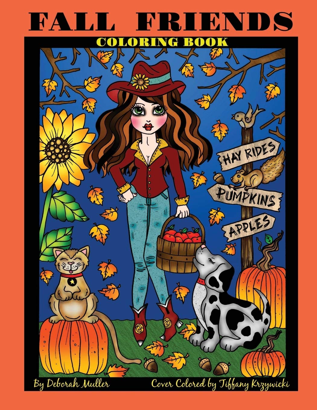 Fall Friends: Fall Friends Coloring Book. Fall girls and their furry ...