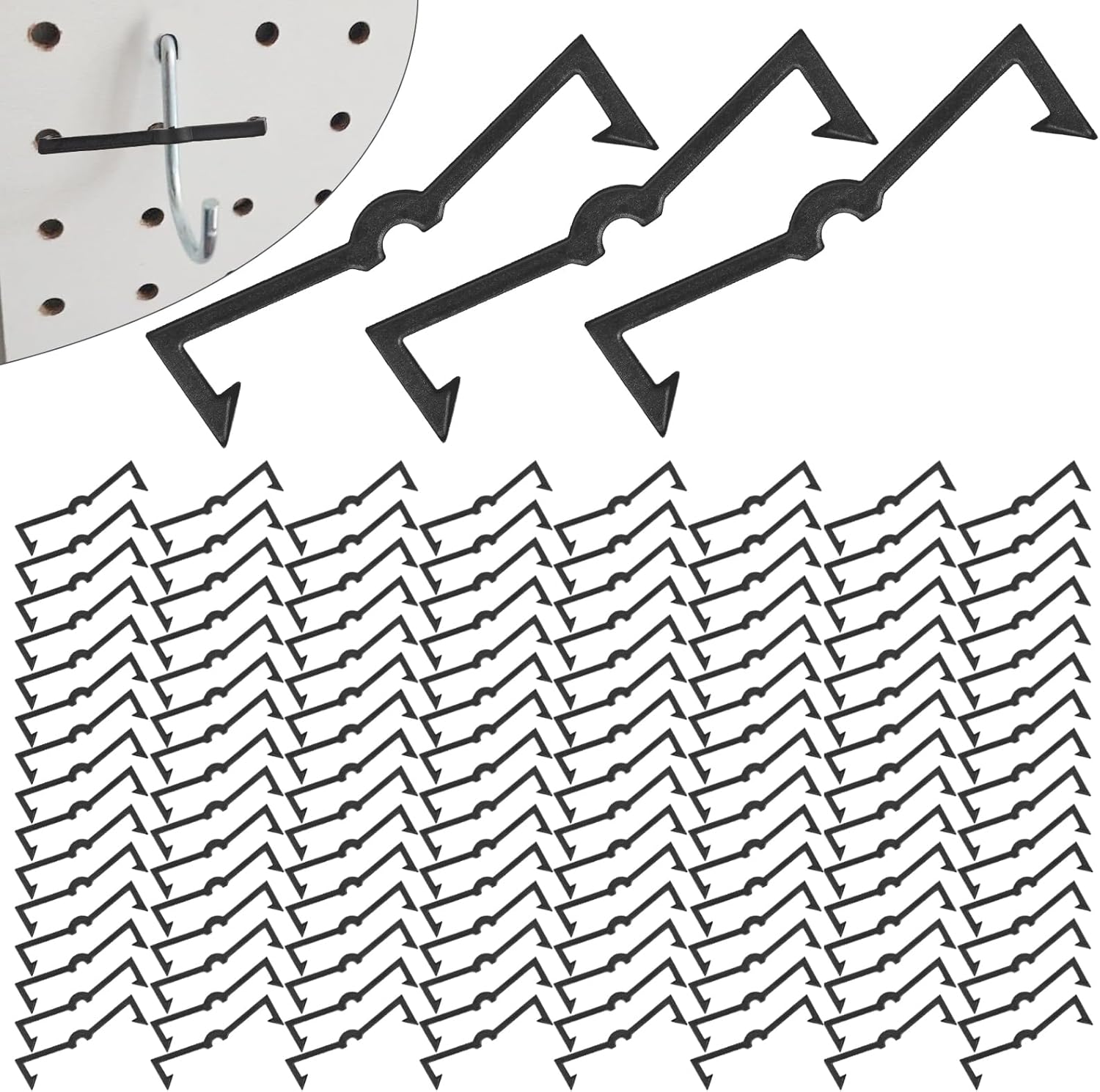 Amazon.com: AccEncyc Black Peg Locks Plastic Pegboard Hook Locks ...