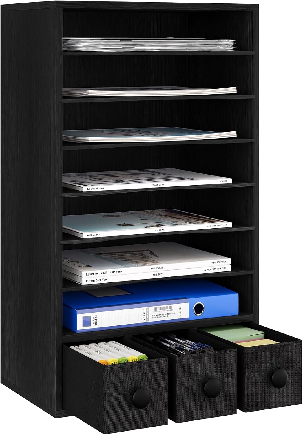 EasyPAG 8 Tier Wood Desktop A4 in Tray Office Desk Tidy File Holder ...