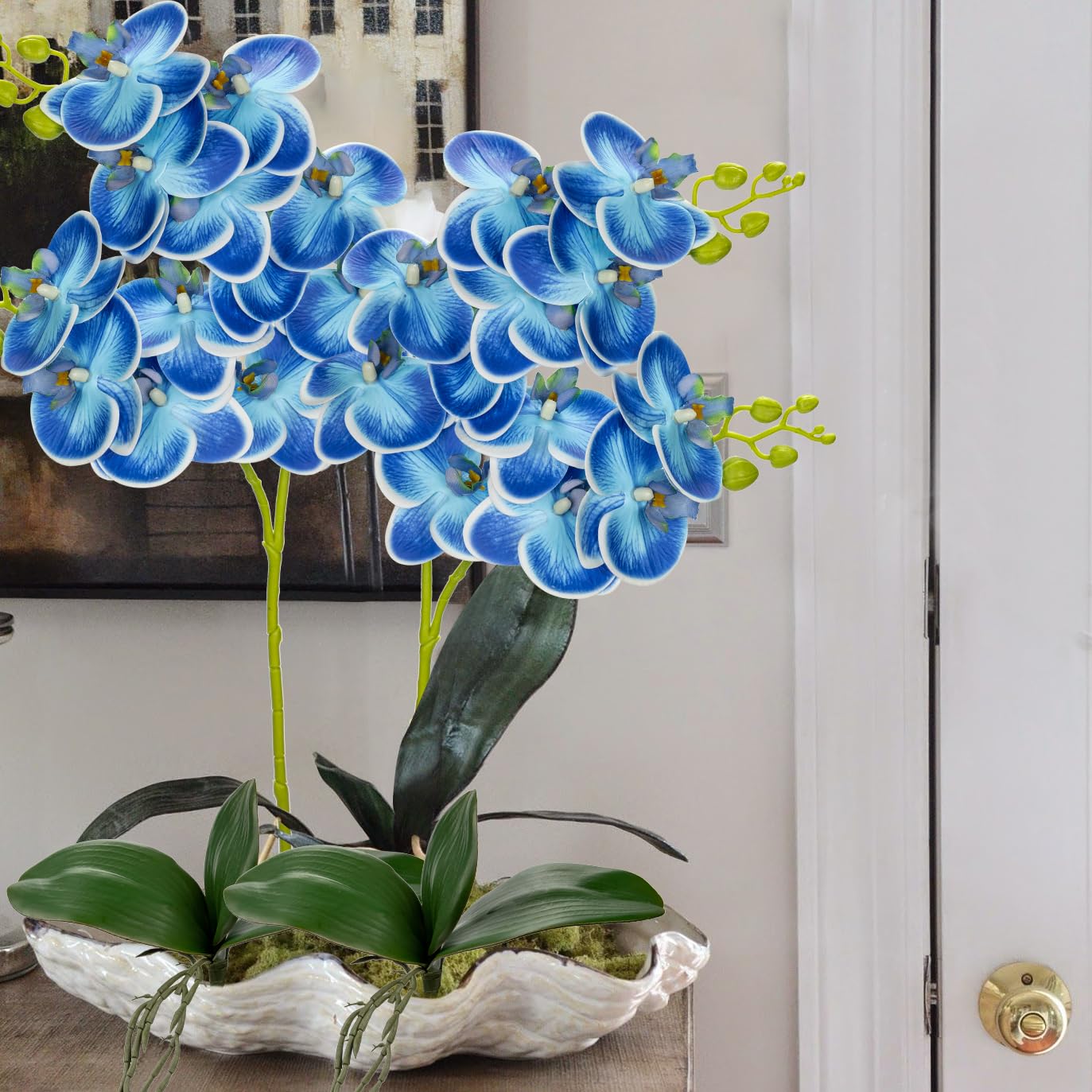Centros De Flores De Orquideas Azules
