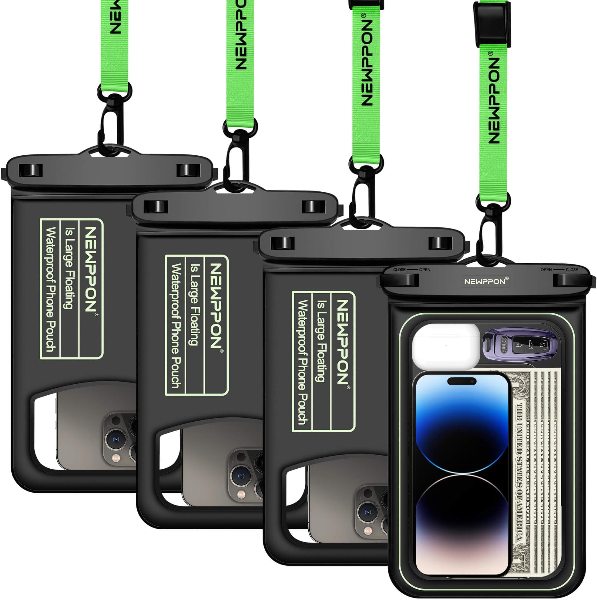 Amazon.com: newppon Floating Large Waterproof Phone Pouch : 4 Pack ...