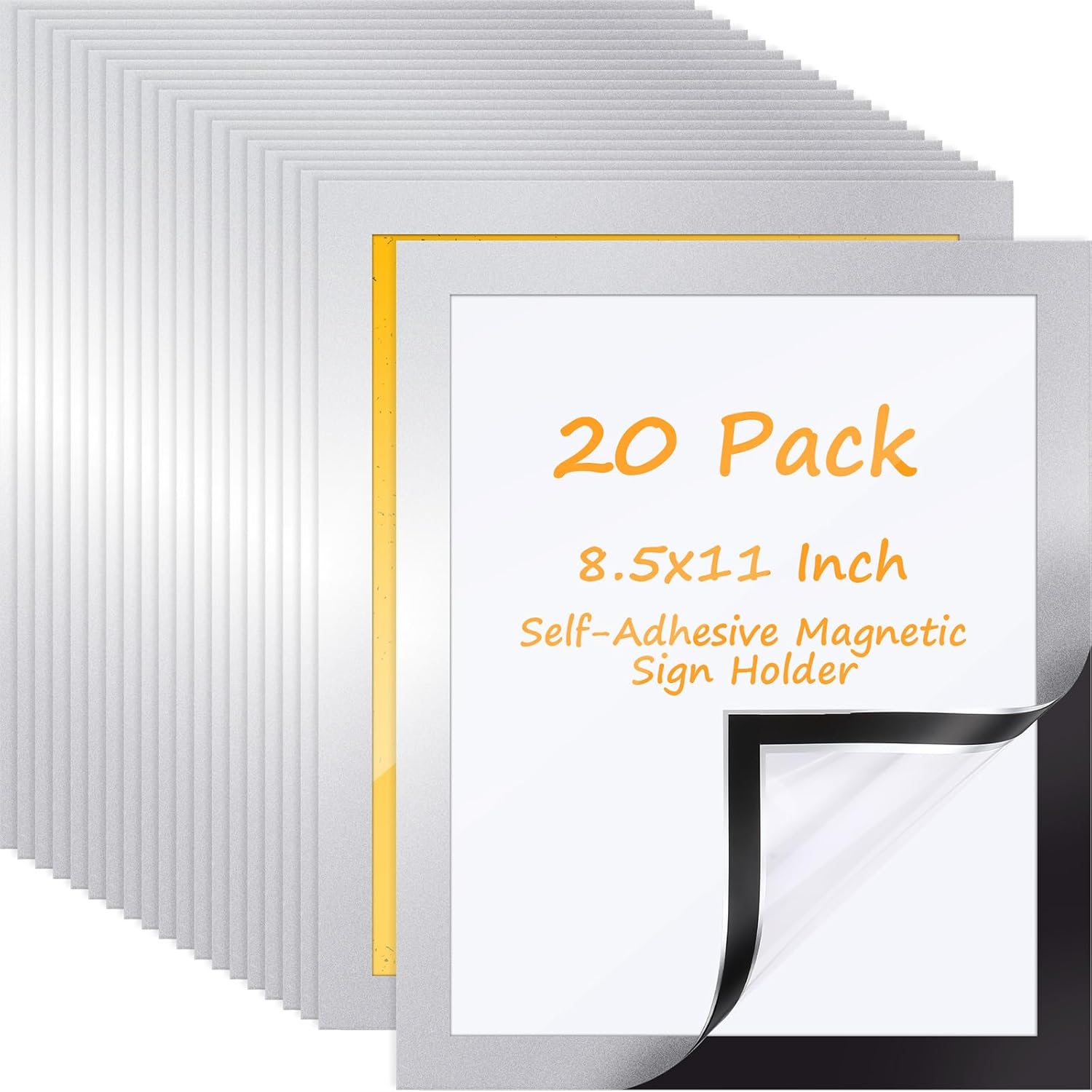 Amazon.com : Seajan 20 Pcs 8.5 x 11 Inch Magnetic Sign Holder Self ...