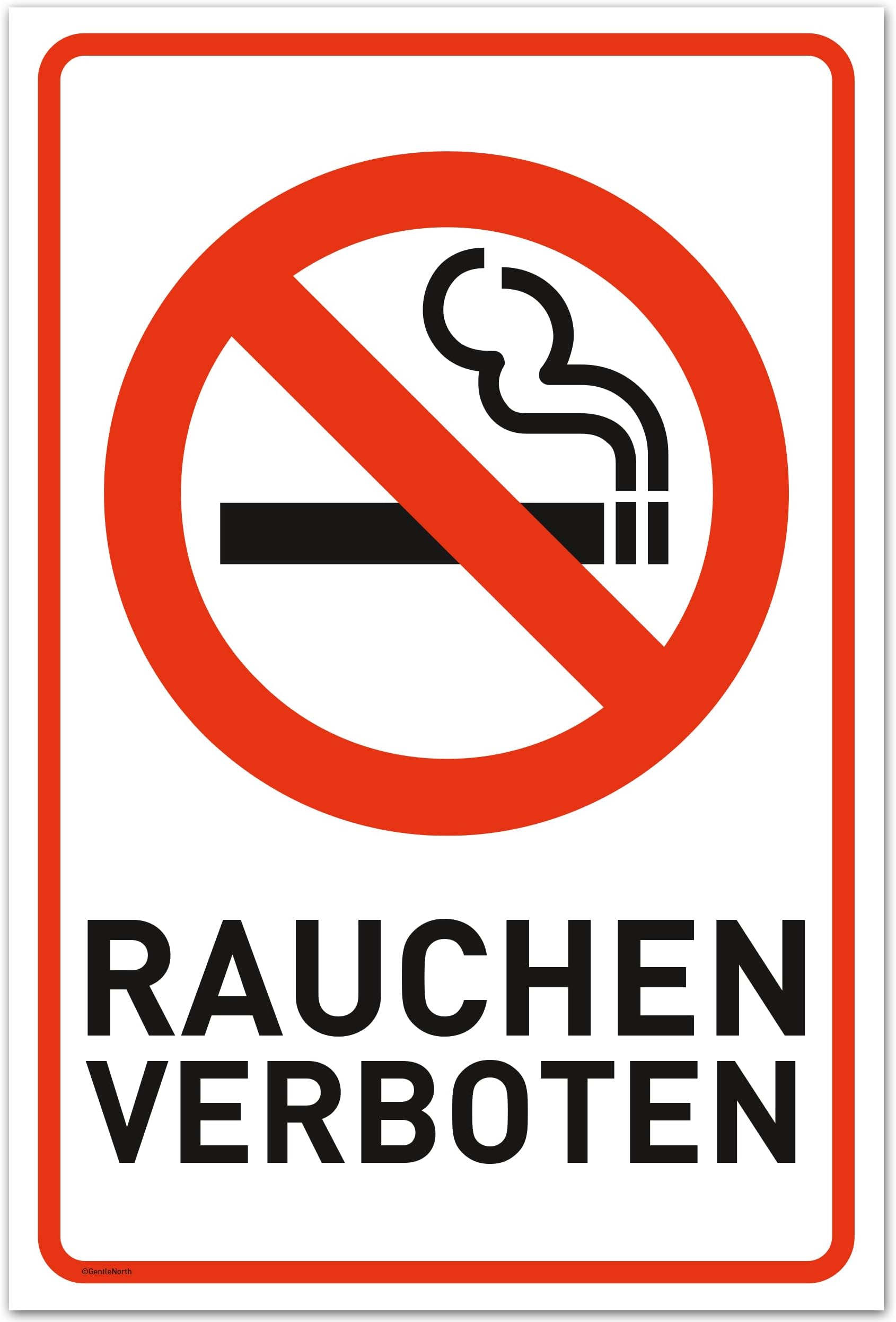 Rauchen Verboten Schild 30x20 cm Kunststoff - UV-Resistent - Für Außen ...