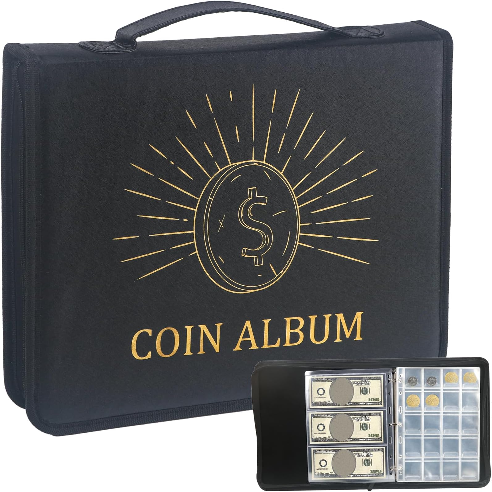 Amazon.com: 120 Pockets Coin Flip Holder Albums, 2x2 inches Coin ...