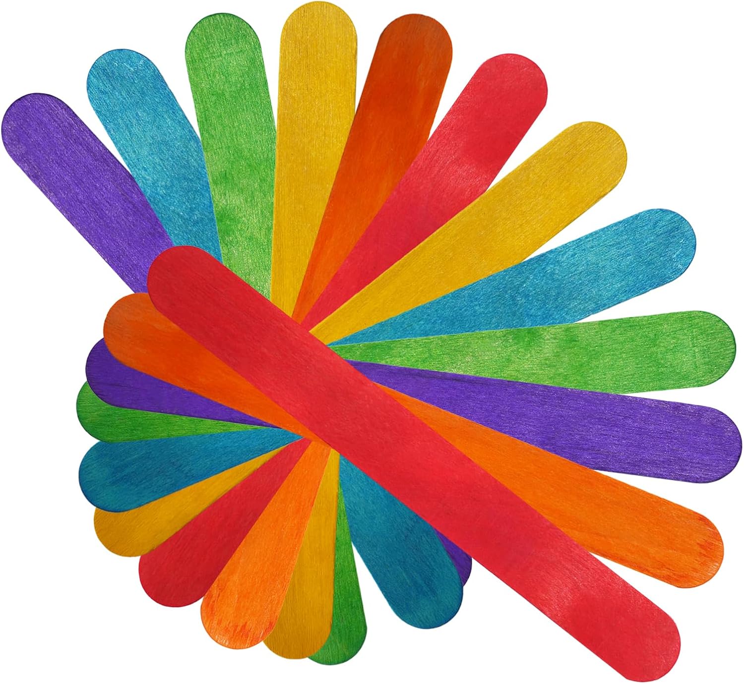 Amazon.com: KTOJOY 6” 50 Pcs Colored Jumbo Wooden Craft Sticks Wooden ...