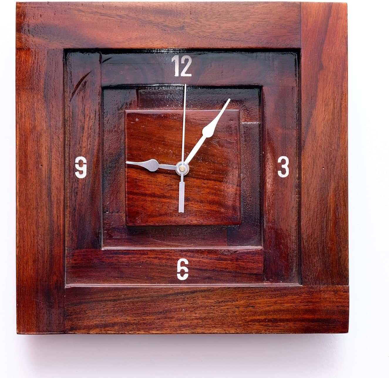 Amazon.com: Handmade Wooden Brown Wall Clock Water Waves Designed ...