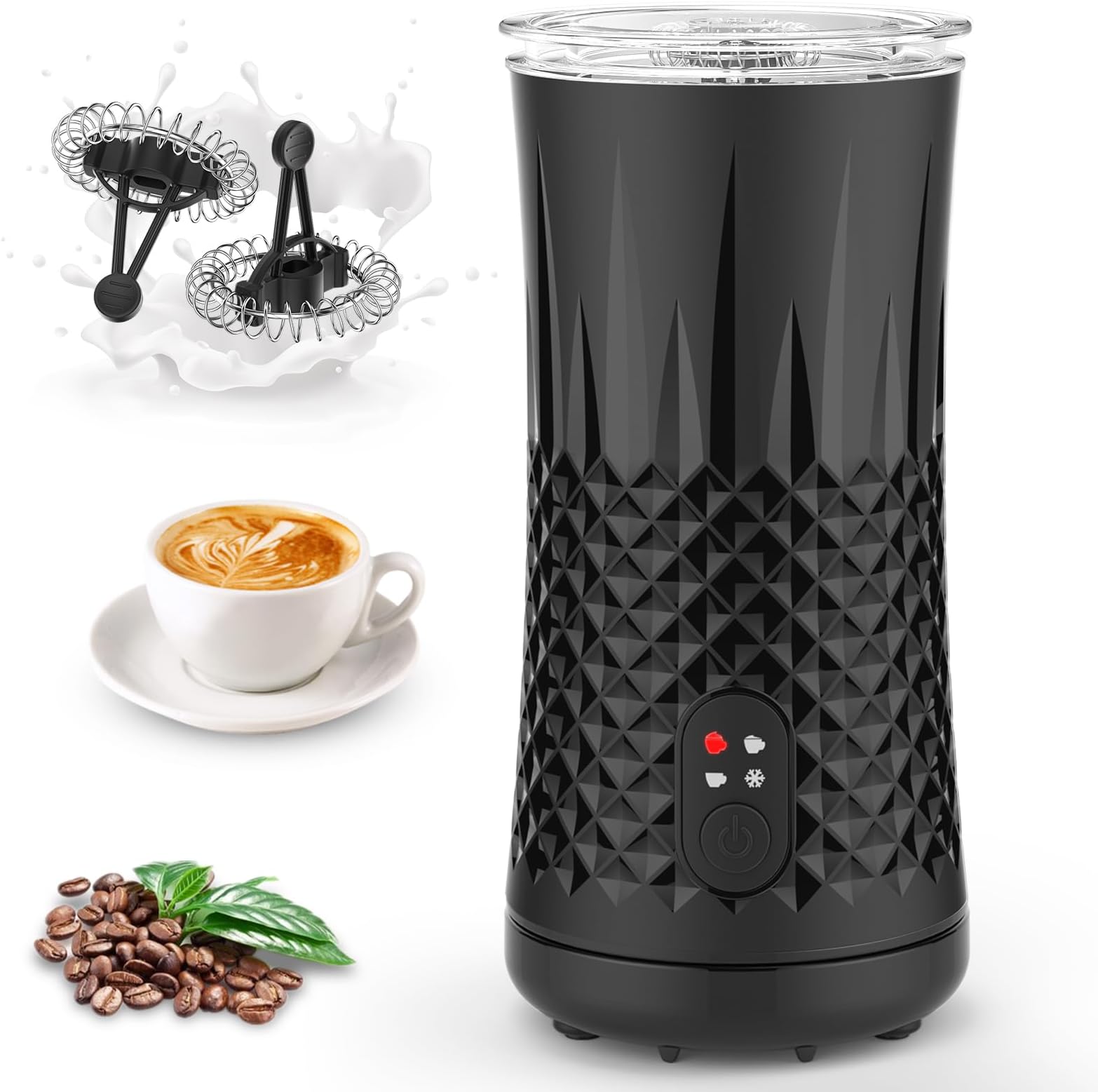Dreamhigh® Montalatte Elettrico Cappuccino 4 in 1, 400W Cappuccinatore ...