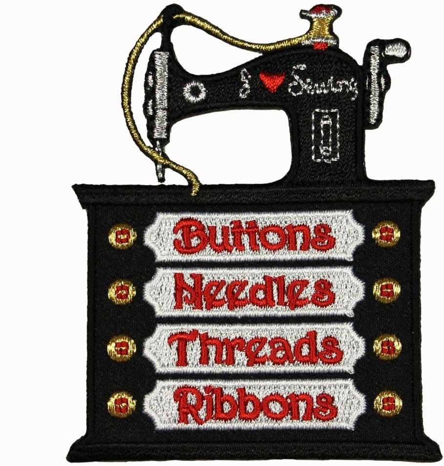 Amazon.com: ID 0108 Sewing Machine Patch Retro Thread Sew Embroidered ...