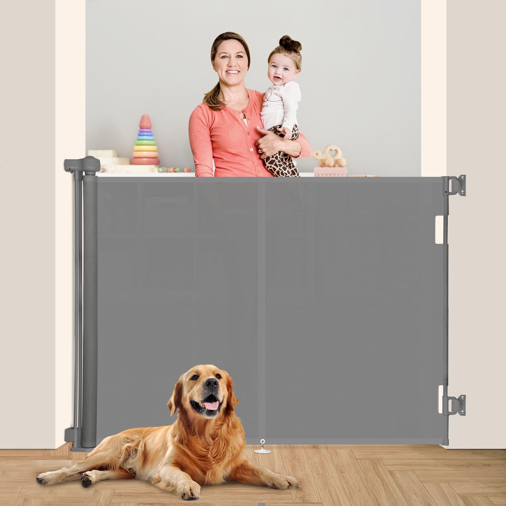 Snapklik.com : Miumoon Upgrade 59" Retractable Baby Gates