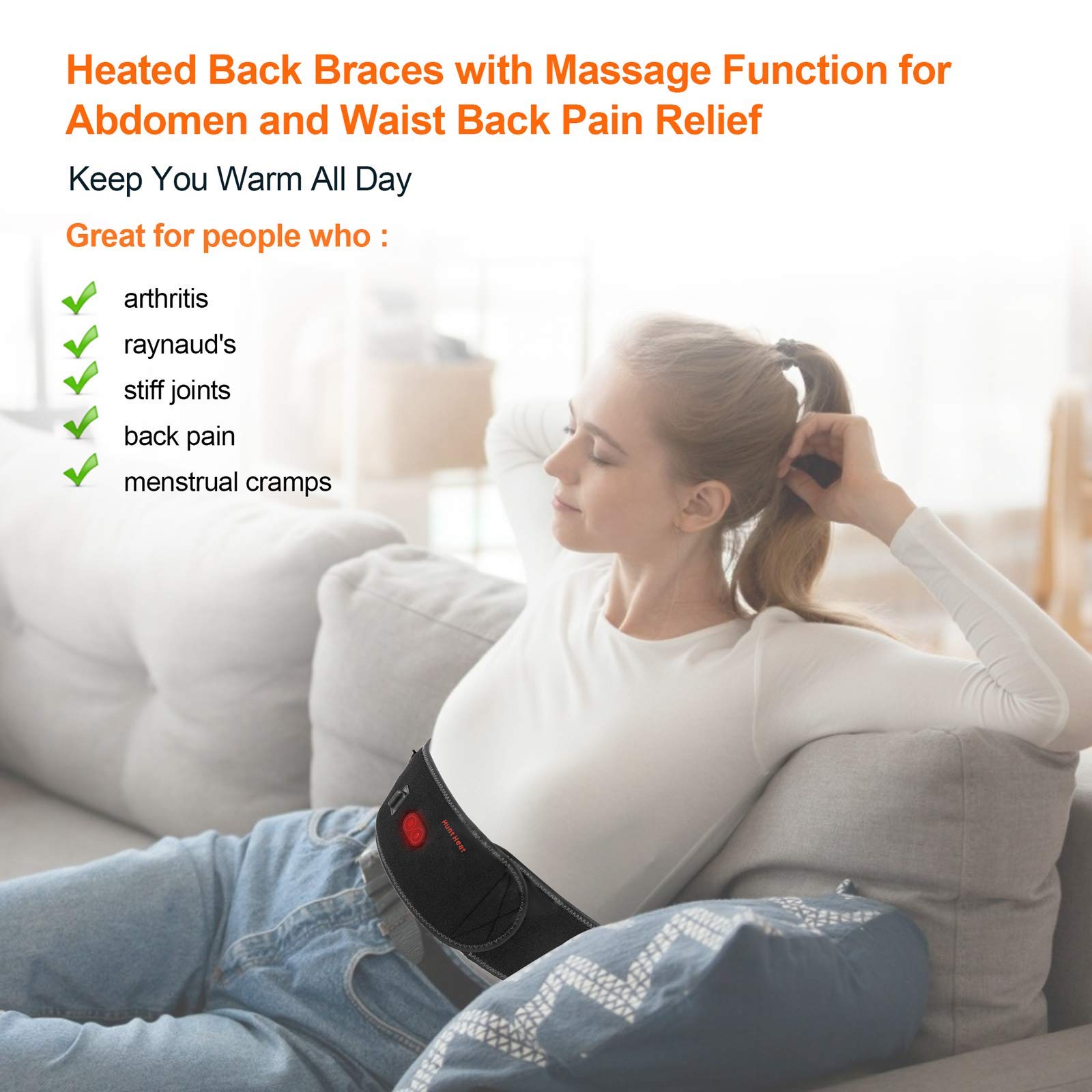 CUEHEAT Extra Large52''Heating Pad Back Massage for Lower Back Pain ...