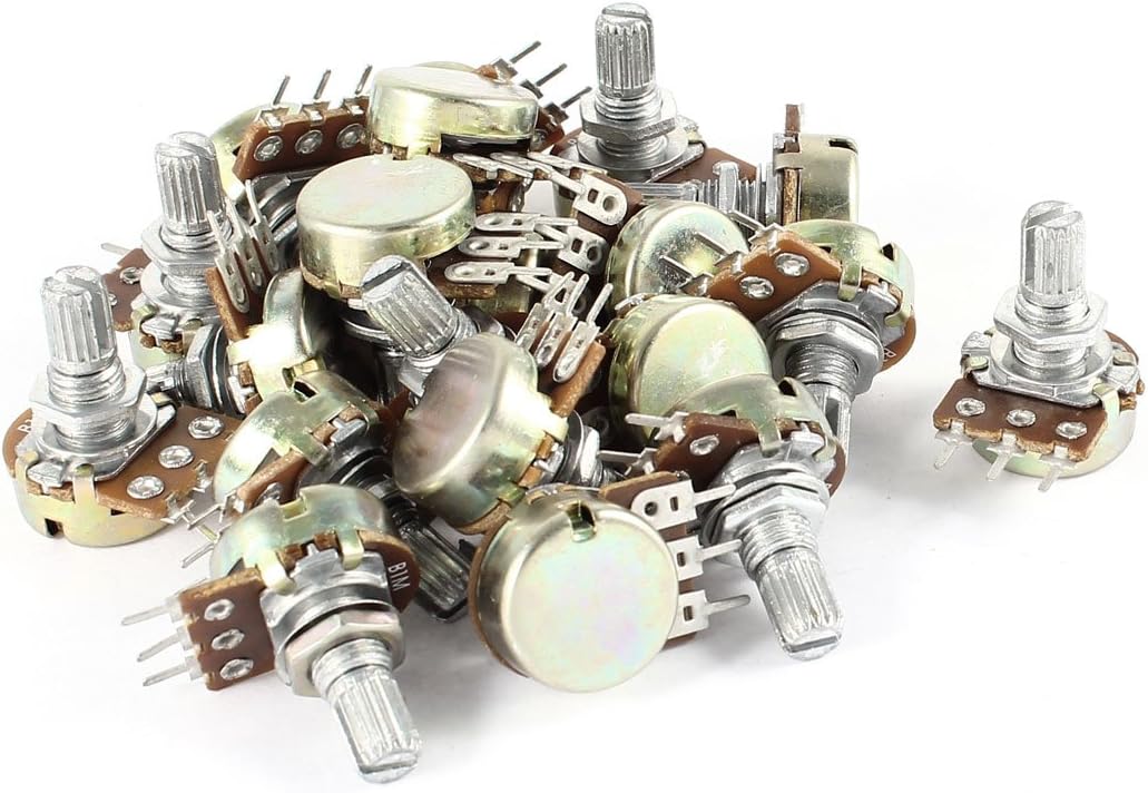Amazon.com: Aexit 20 Pcs Variable Resistors 1M Ohm B1M 3 Terminals ...