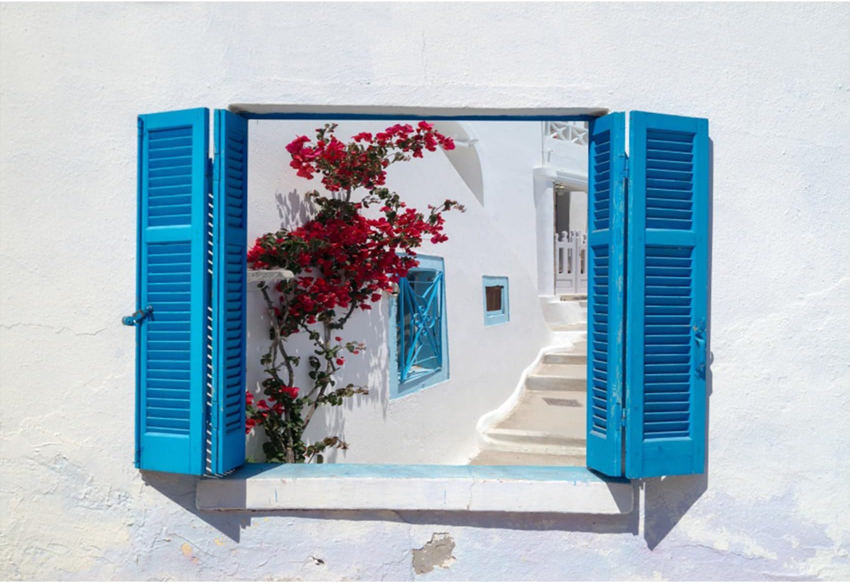 Amazon.com : CORFOTO Fabric 7x5ft Greece Photo Backdrop Santorini ...