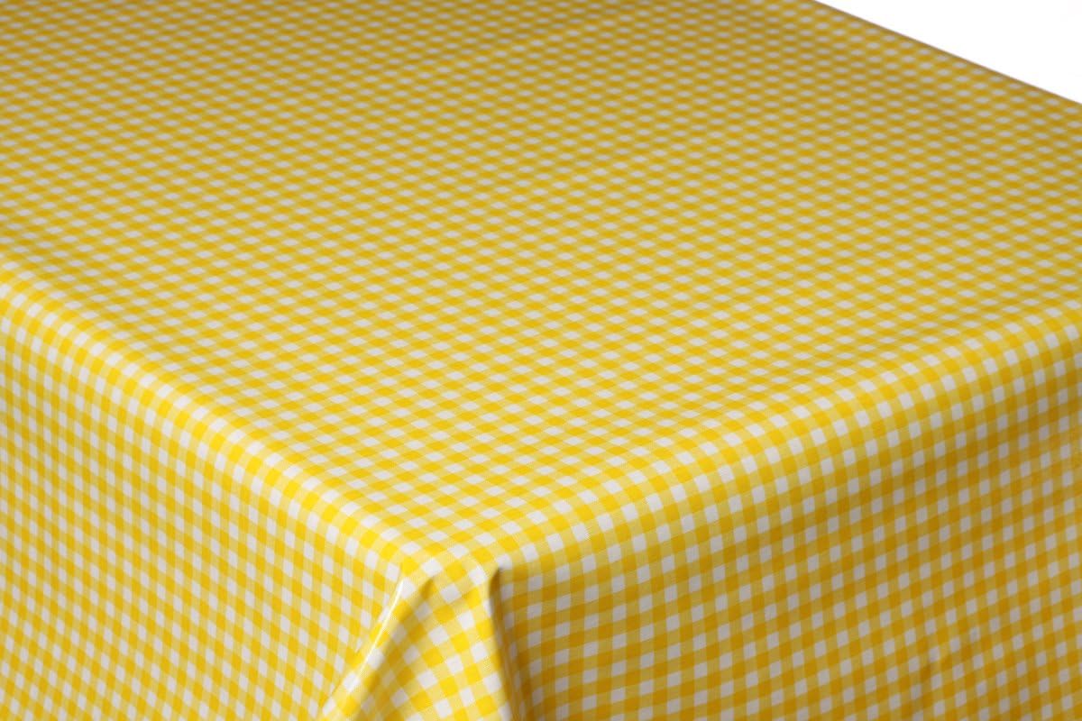 Amazon.com: Gingham Yellow PVC Coated Cotton Oilcloth 1.3m x 2m Cut ...