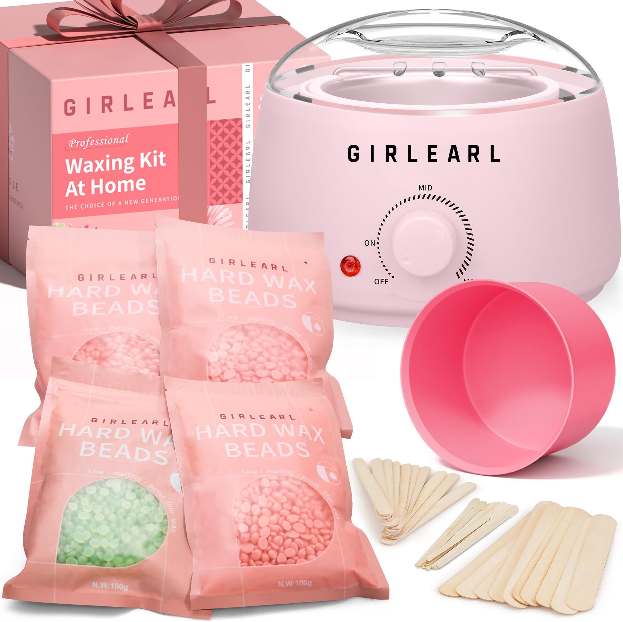 Amazon.com: Waxing Kit for Women and Men, GIRLEARLE Wax Warmer Hair ...