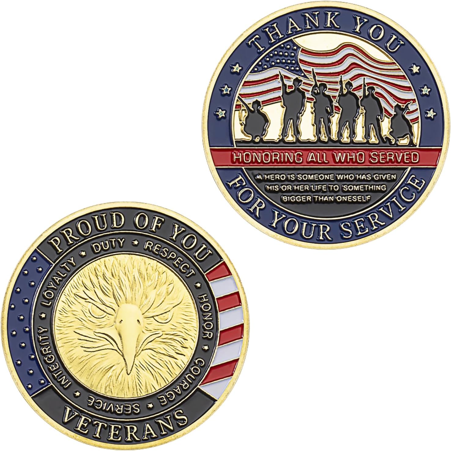 Amazon.com: Military Veterans Challenge Coin Thank You for Your Service ...