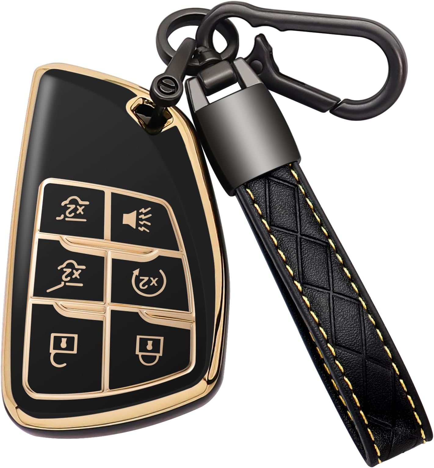 Amazon.com: Kespevn for Chevy Key Fob Cover with Leather Keychain Soft ...