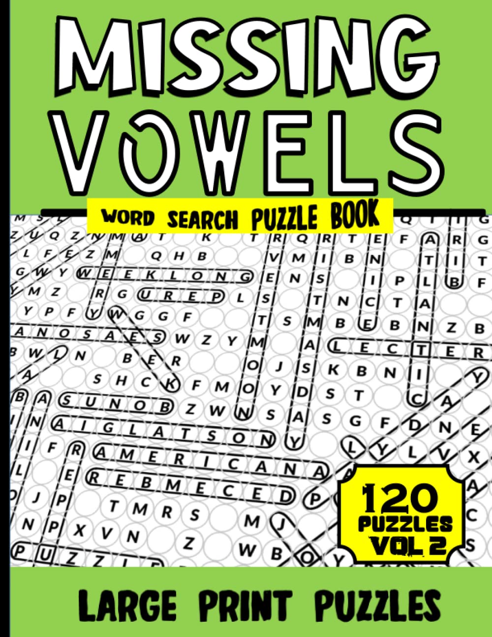 Missing Vowels Word Search Puzzle Book: 120 Large Print Puzzles For ...
