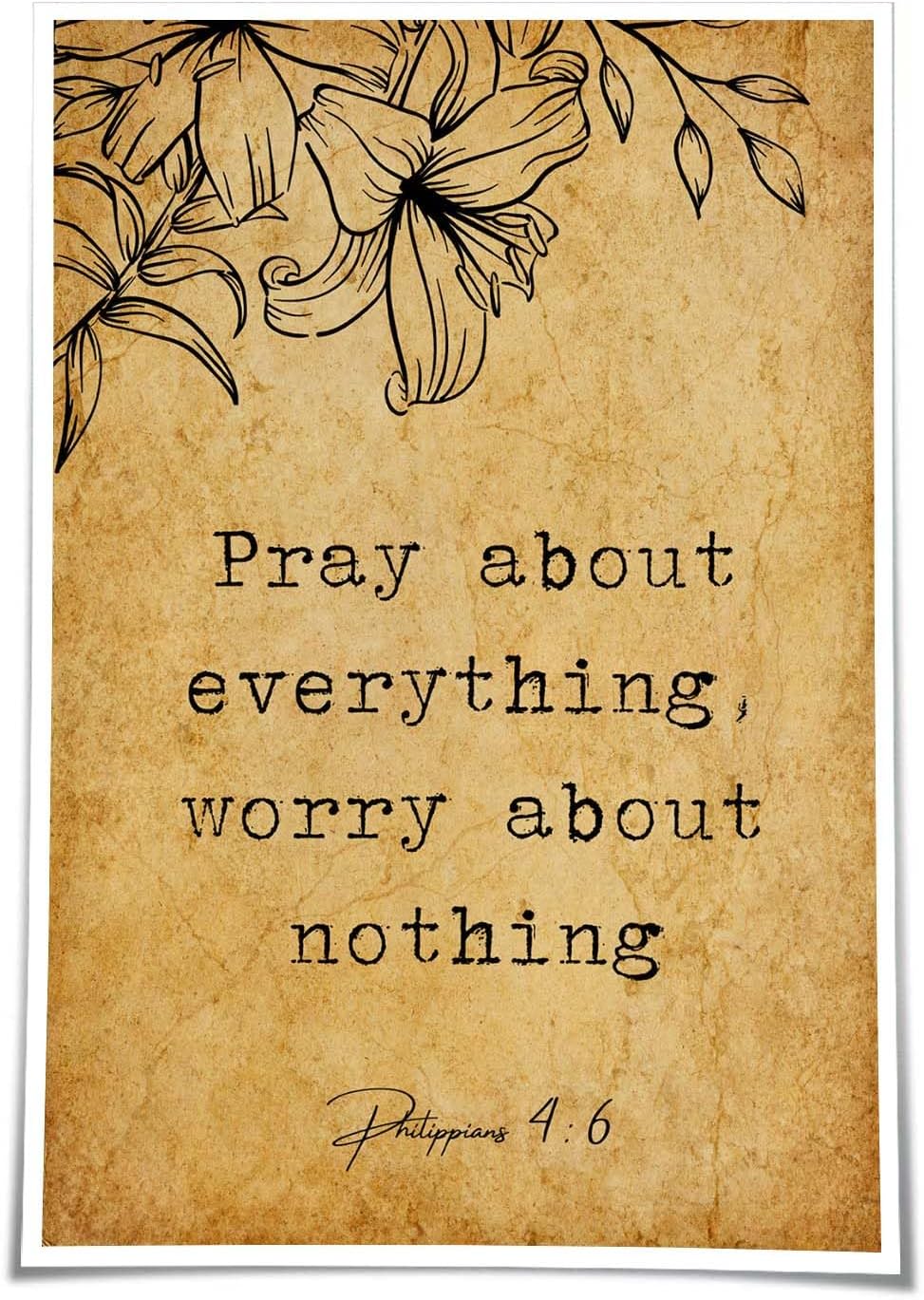 Amazon.com: Belceleb Philippians 4 6 Bible Verse Wall Art Vintage ...