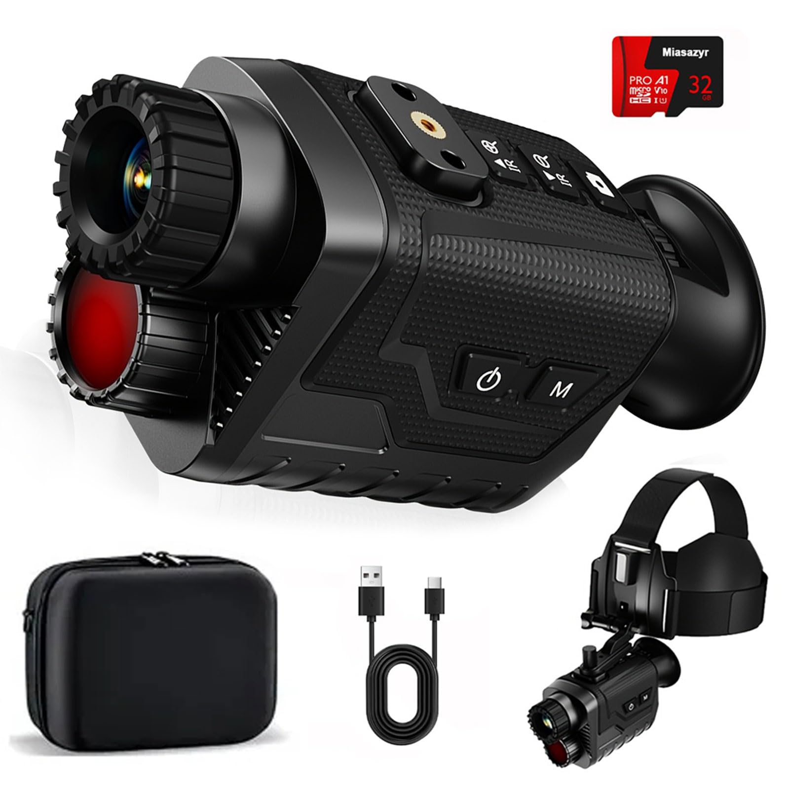 Amazon.com: Miasazyr Night Vision Monocular, Head-Mounted Night Vision ...