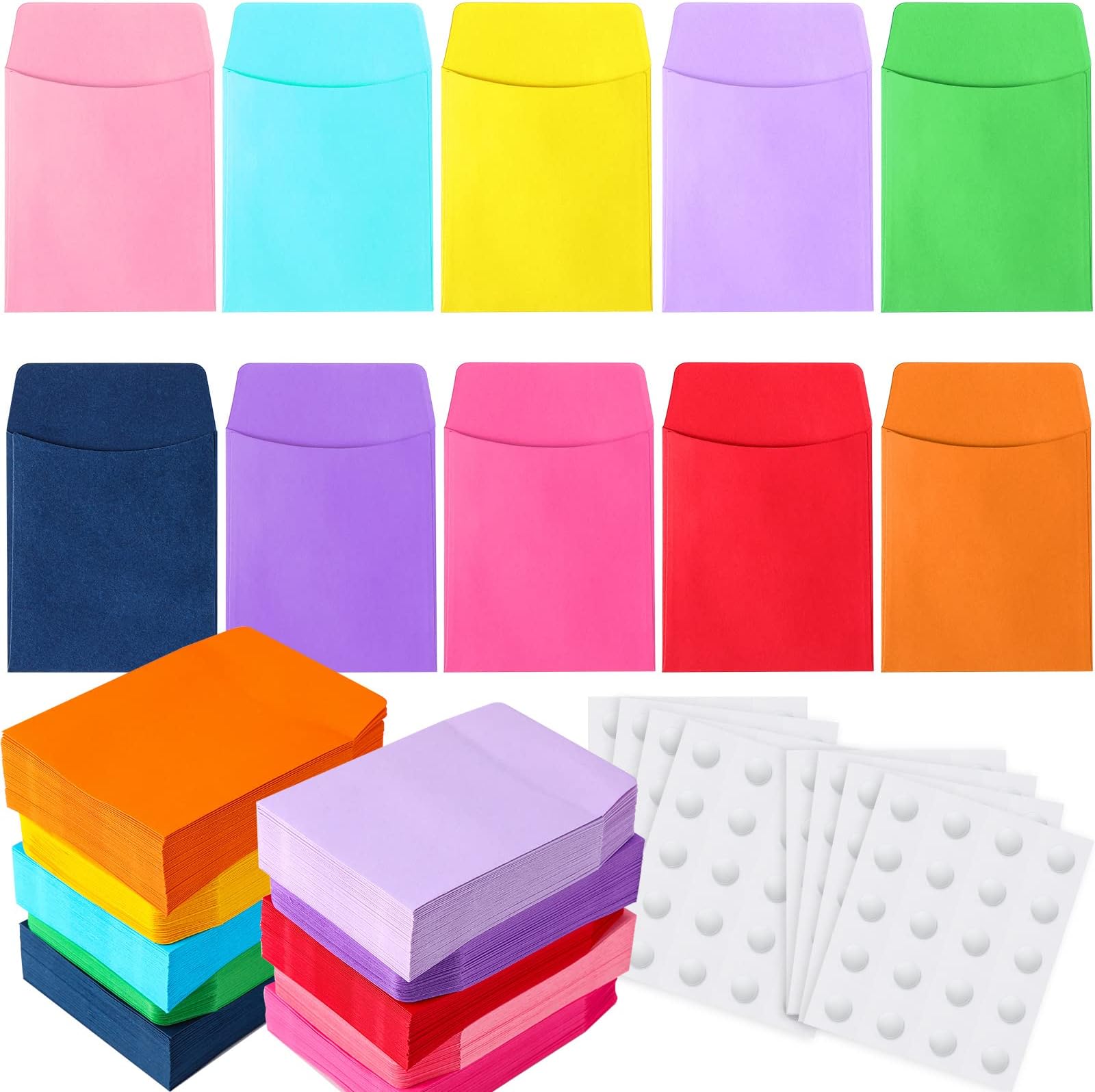 Amazon.com : 120 Pieces Small Envelopes Library Card Non-Adhesive ...