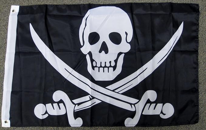 Amazon.com : Calico Jack Rackham Flag 2x3 Pirate Jolly Roger 2'X3 ...