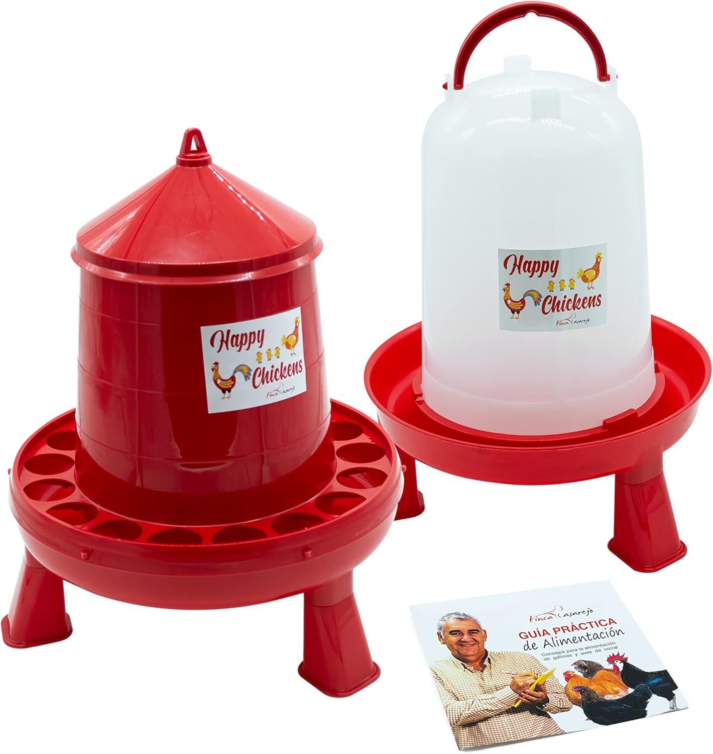 Finca Casarejo - Set mangiatoia e abbeveratoio con gambe per galline e ...